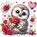 20 JPG Watercolor Animal Valentines Clipart, Cute Owl Clipart ...