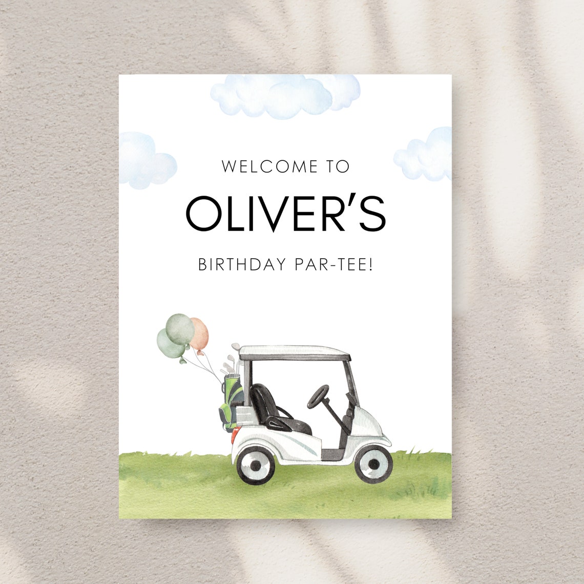 Editable Hole in One Monthly Banner, Hole in One Birthday Party, Golf ...