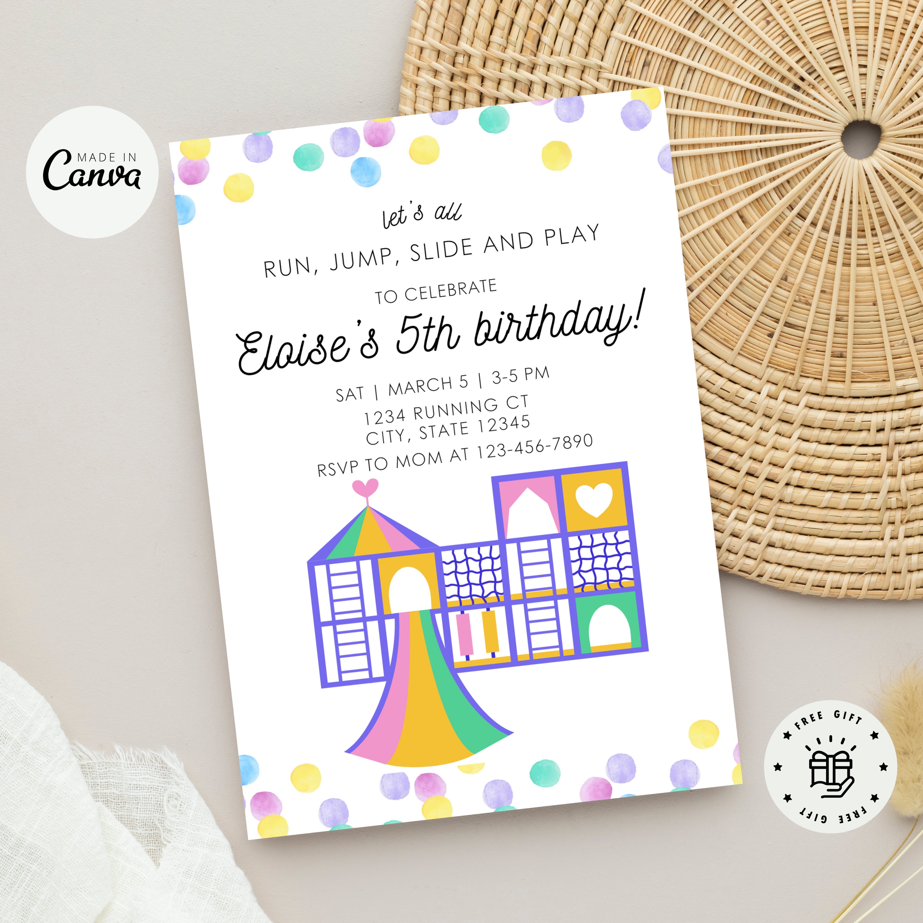 Playground Birthday Invitation, Indoor Playground Invitation, Jungle ...