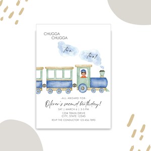 Editable Train Favor Tags, Watercolor Train Favor Tag, Train Theme ...