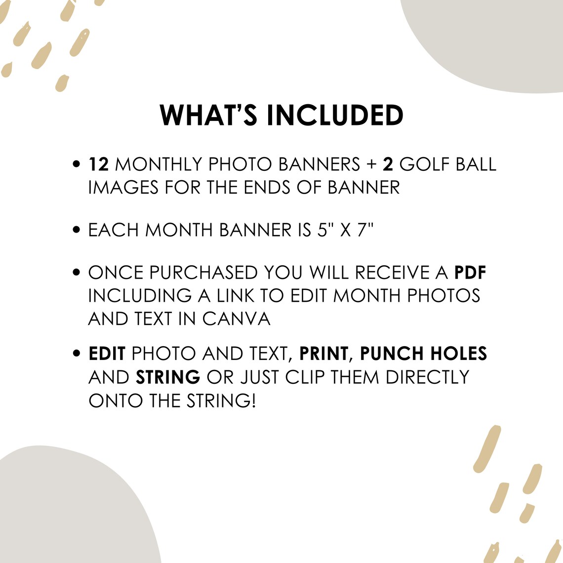 Editable Hole in One Monthly Banner, Hole in One Birthday Party, Golf ...