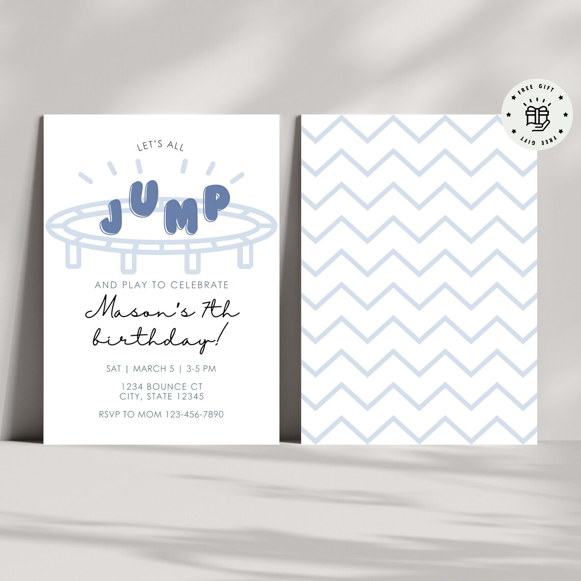 Trampoline Party Invitation, Bounce House Invitation, Let's Jump Party Evite, Instant Download ...