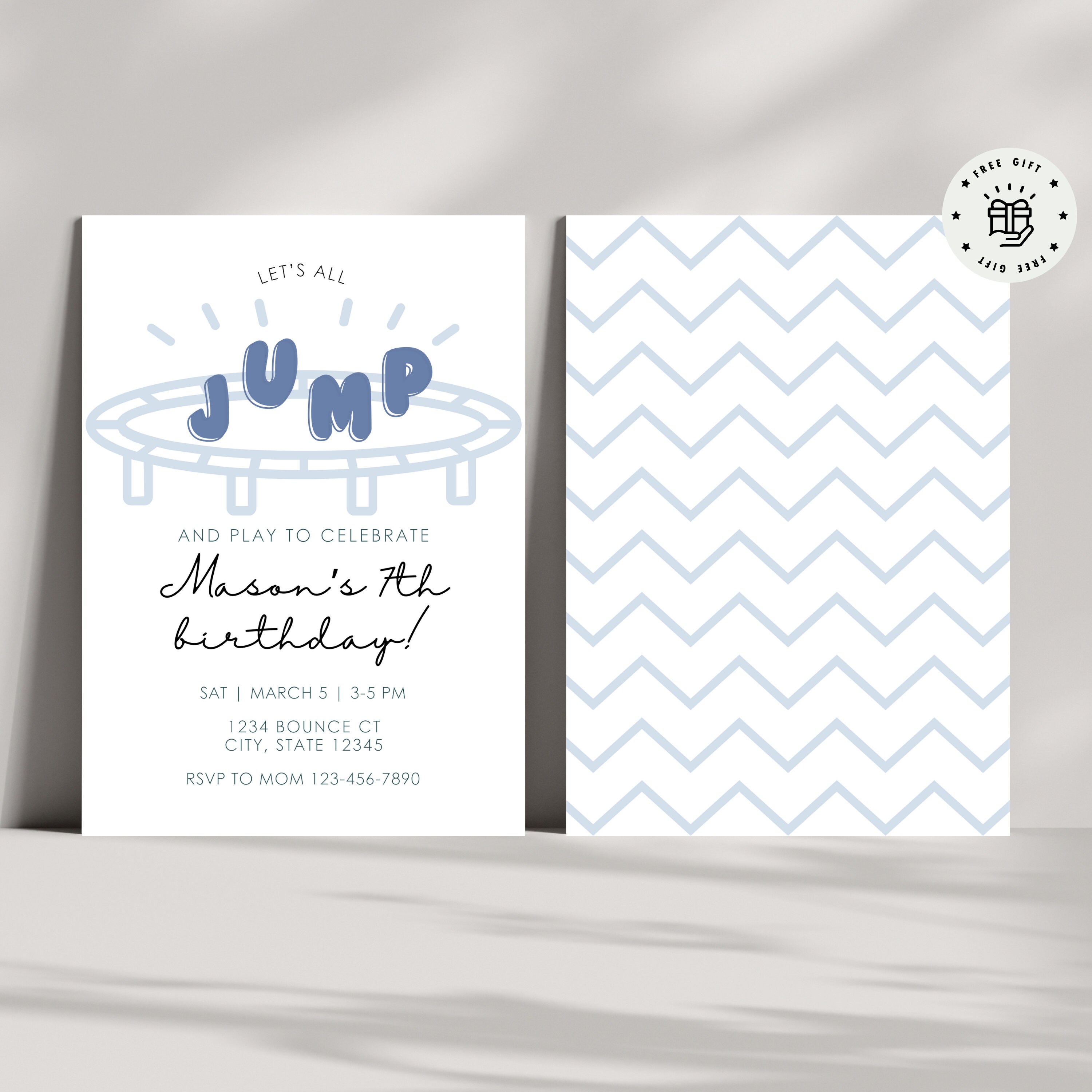 Trampoline Party Invitation, Bounce House Invitation, Let's Jump Party ...
