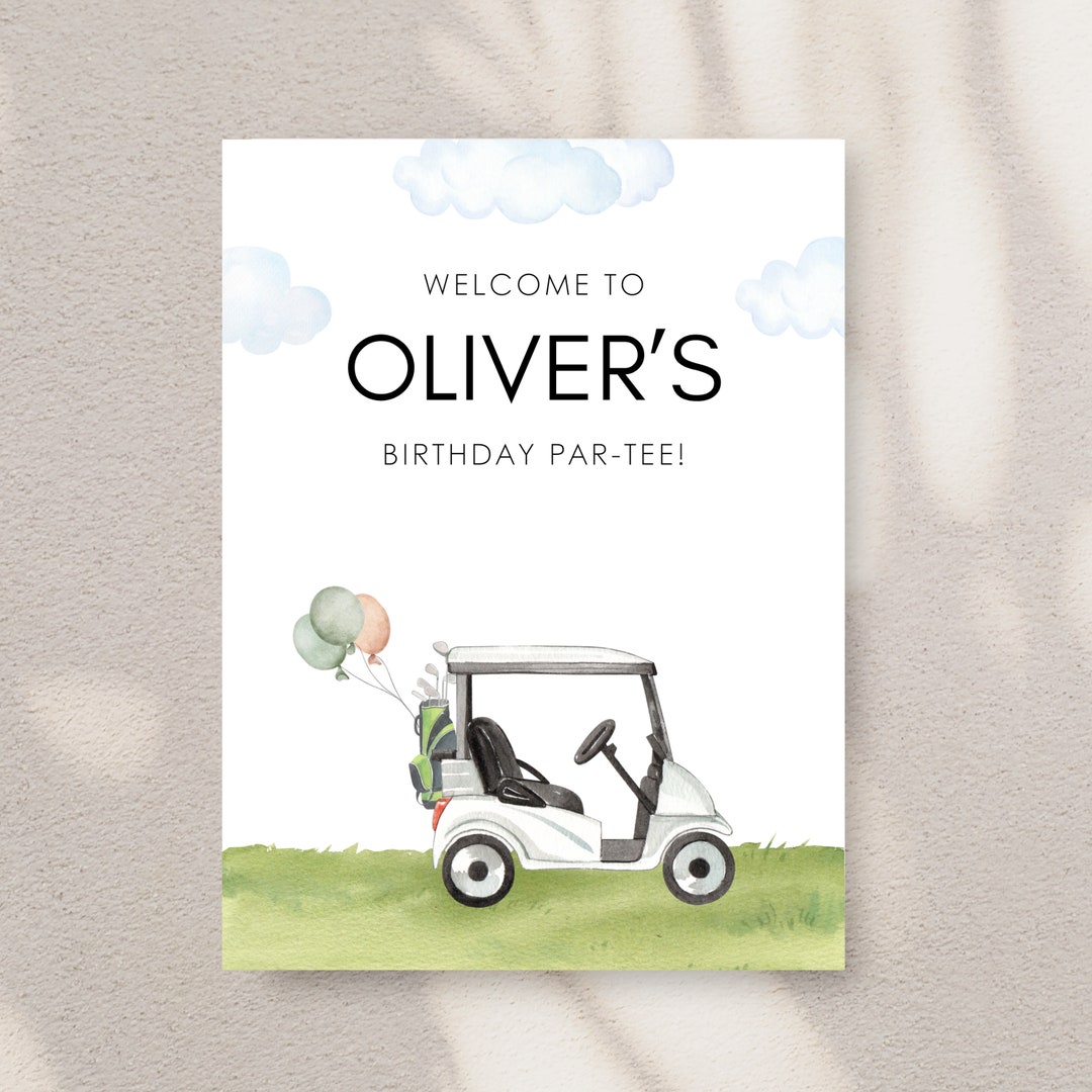 Editable Golf Welcome Sign, Golf Theme Party, Hole in One First ...