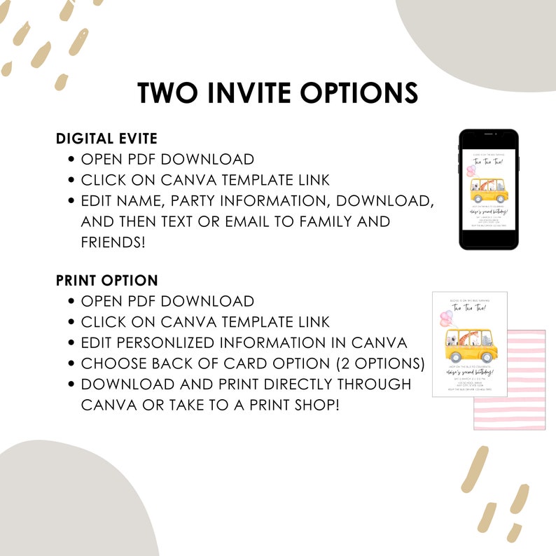 Editable School Bus Birthday Invitation, Turning Two Two Two Birthday ...