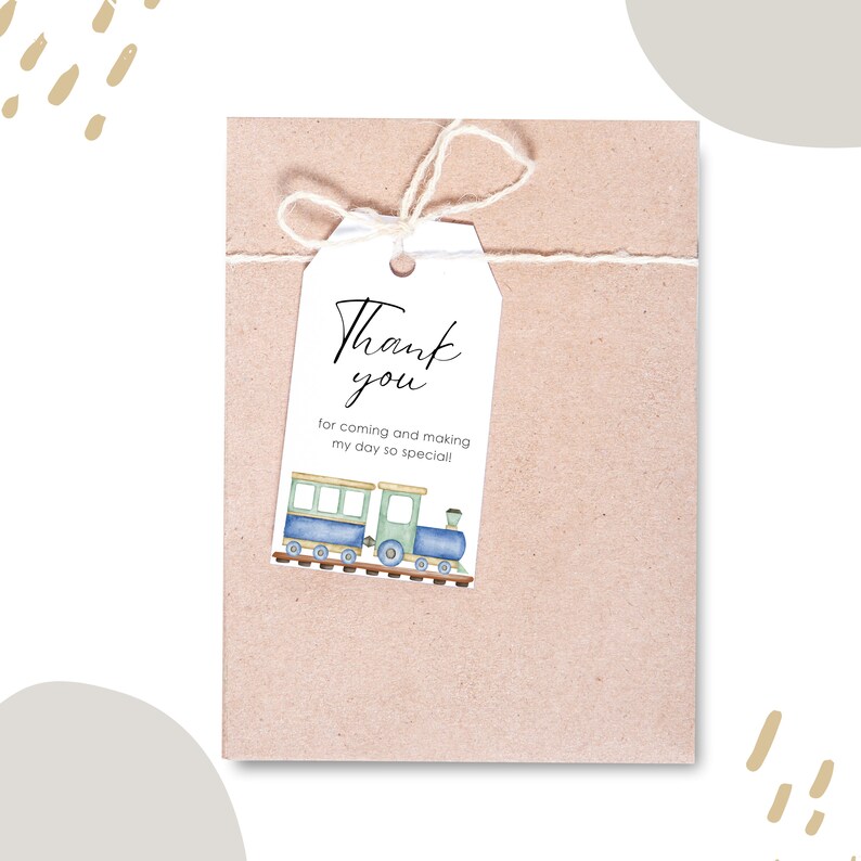 Editable Train Favor Tags, Watercolor Train Favor Tag, Train Theme ...