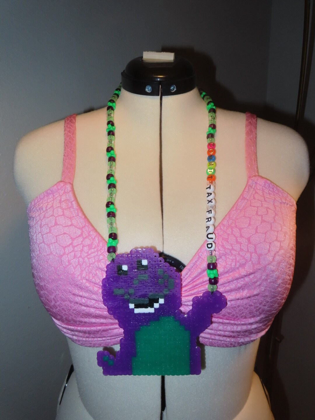 Barney Commit Tax Fraud Kandi Perler Necklace - Etsy