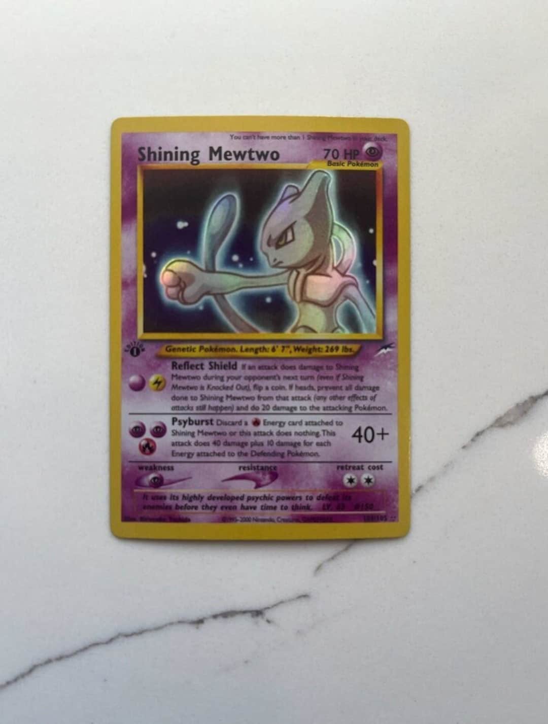 Shining Mewtwo Neo Destiny Holographic Proxy Card Handmade Replica - Etsy