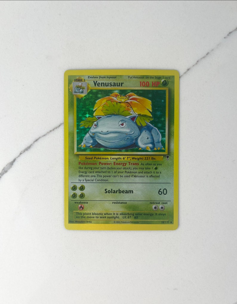 Venusaur Legendary Collection Classic Pokemon Holographic Proxy Card ...