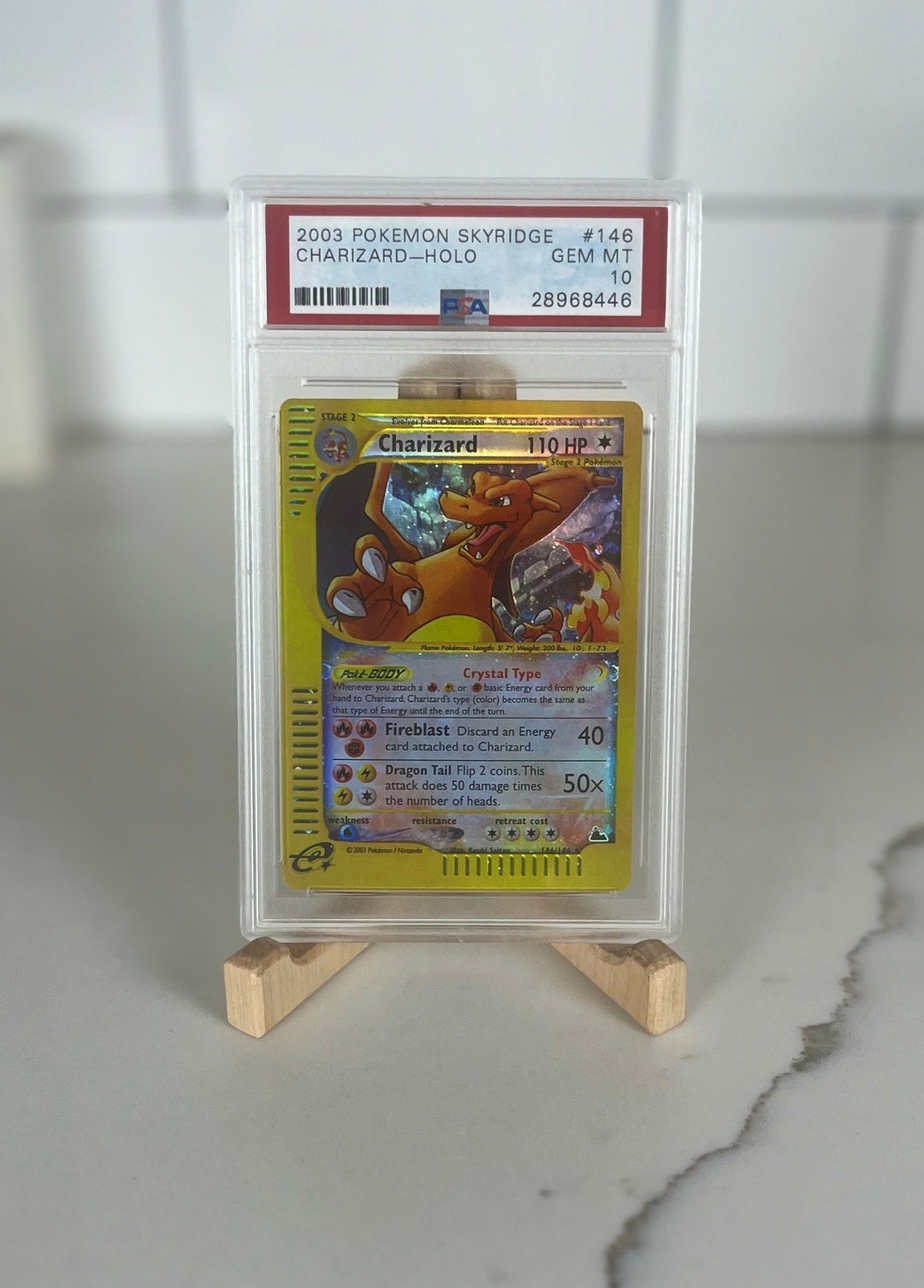 PSA Graded Charizard Crystal Skyridge Holographic Proxy Card Handmade ...