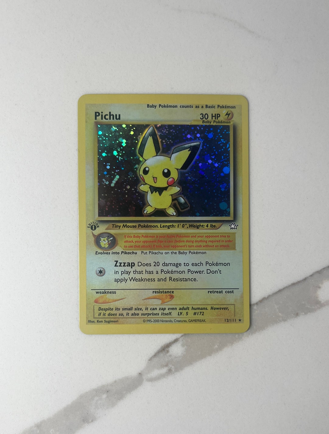 Pichu Neo Genesis Holographic Proxy Card Handmade Replica - Etsy