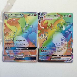 Non-holographic Charizard VMAX Rainbow & Rainbow GX Proxy Card Handmade ...