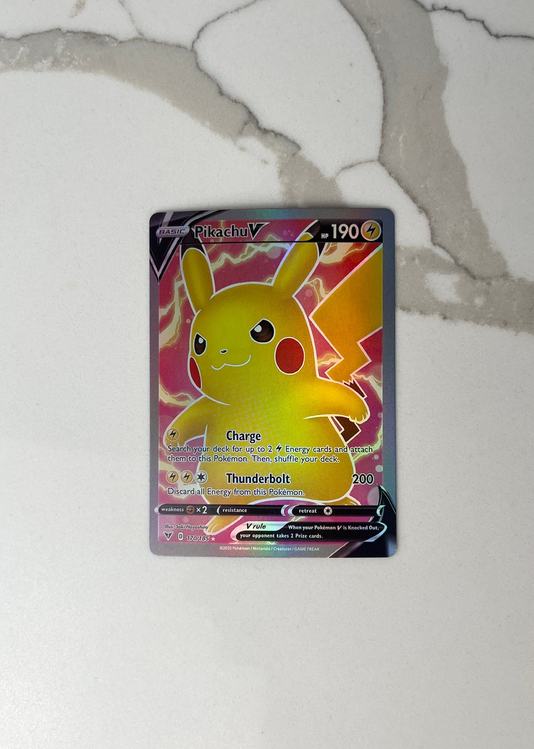 Pikachu V Vivid Voltage Holographic Proxy Card Handmade Replica - Etsy