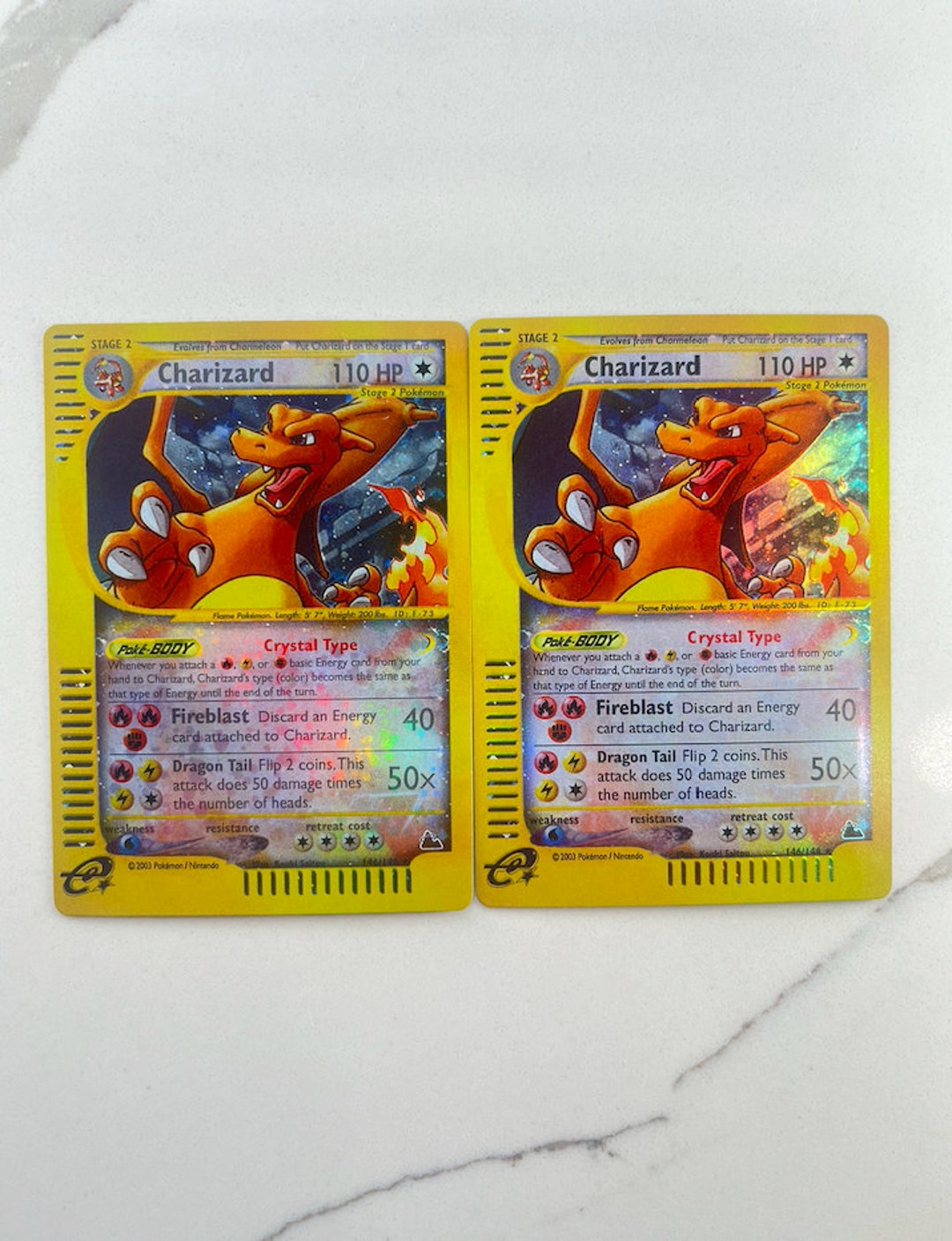 Charizard Skyridge Holographic & Reverse Holographic Proxy Card ...
