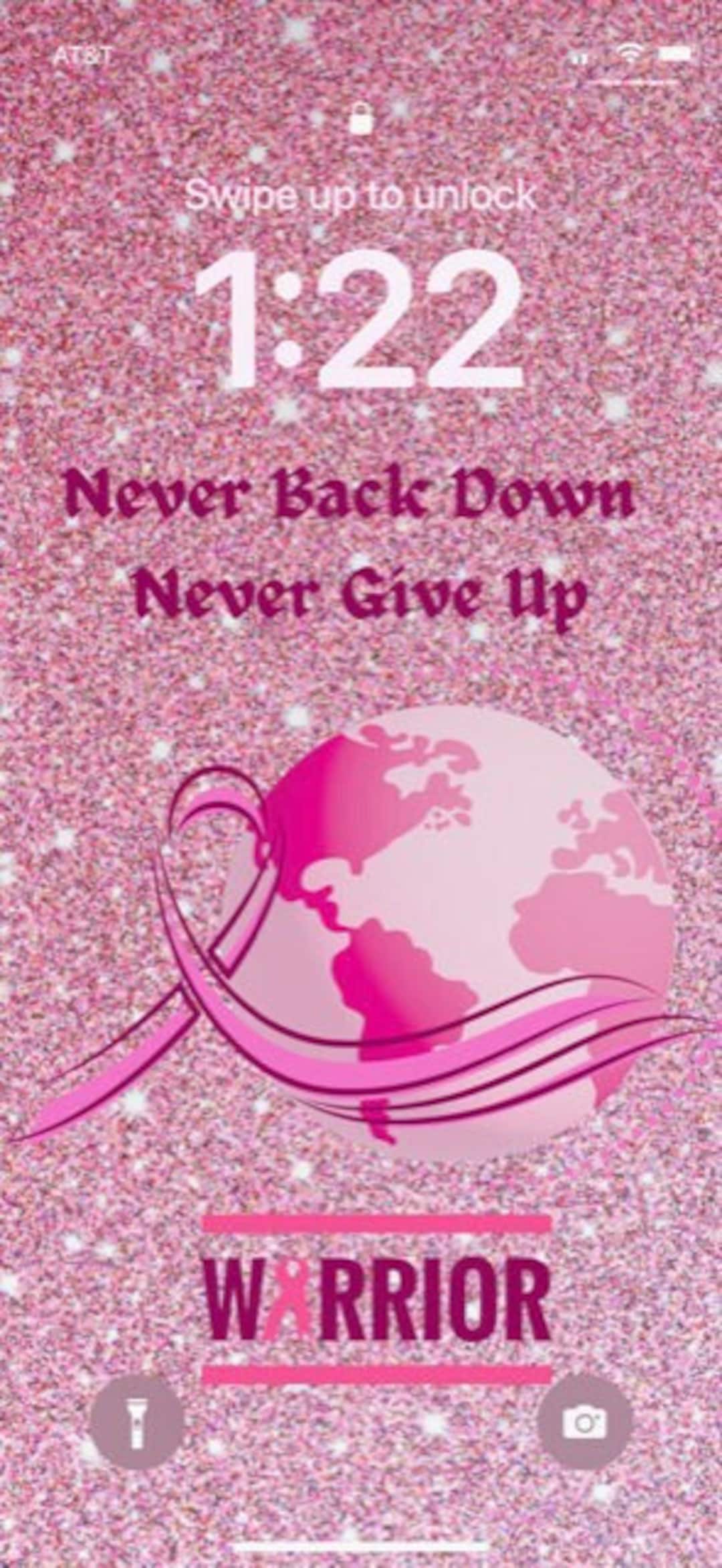 Breast Cancer Phone Wallpaper ~ Pink Glitter With Ribbon, Unity ...