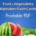 Fruit and Vegetables ABC Flash Cards Printable PDF - Etsy