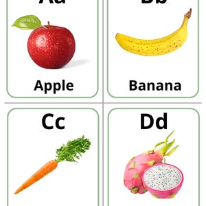 Fruit and Vegetables ABC Flash Cards Printable PDF - Etsy