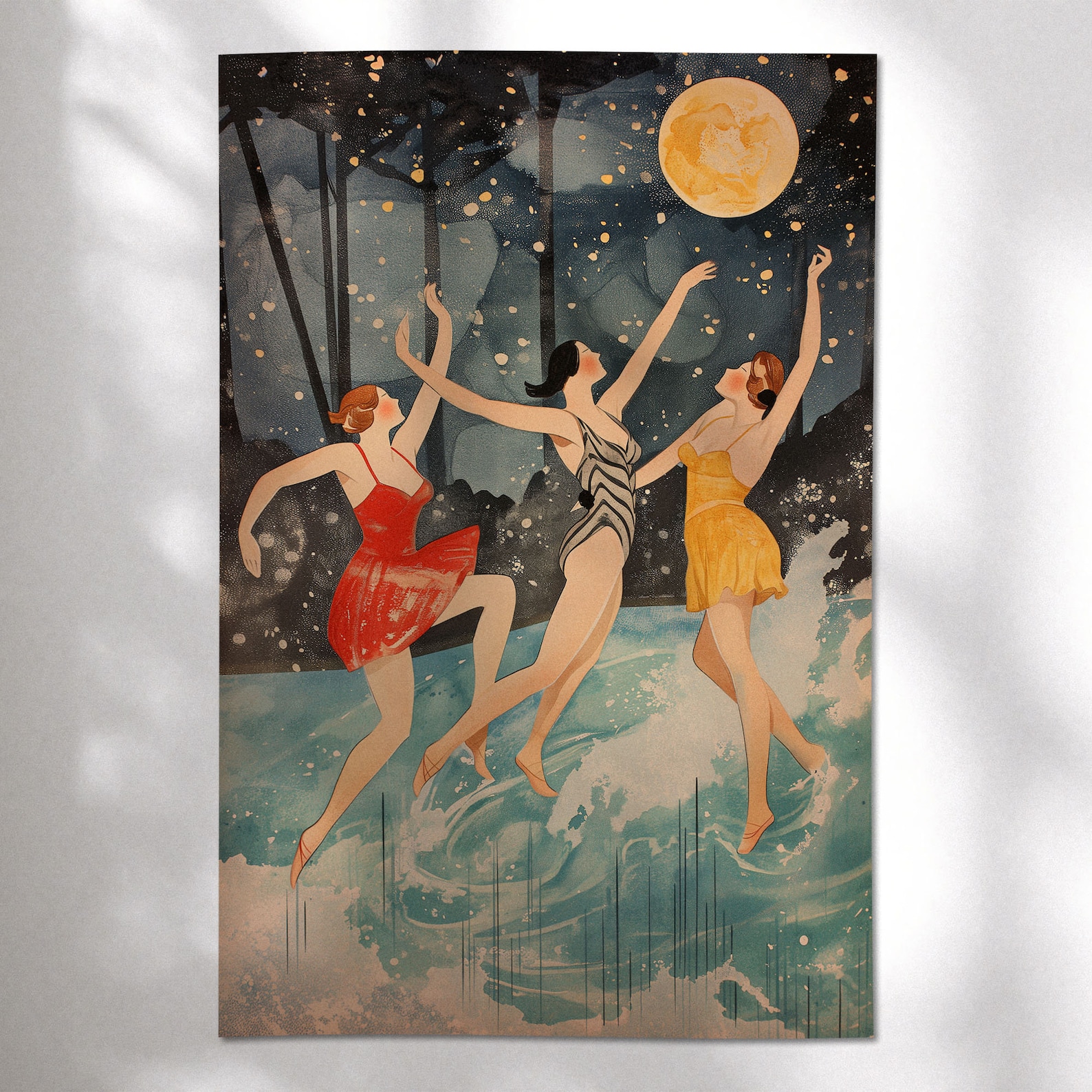 1920s Flapper Art Deco 1920s Wall Decor Vintage Wall Art Illustration ...