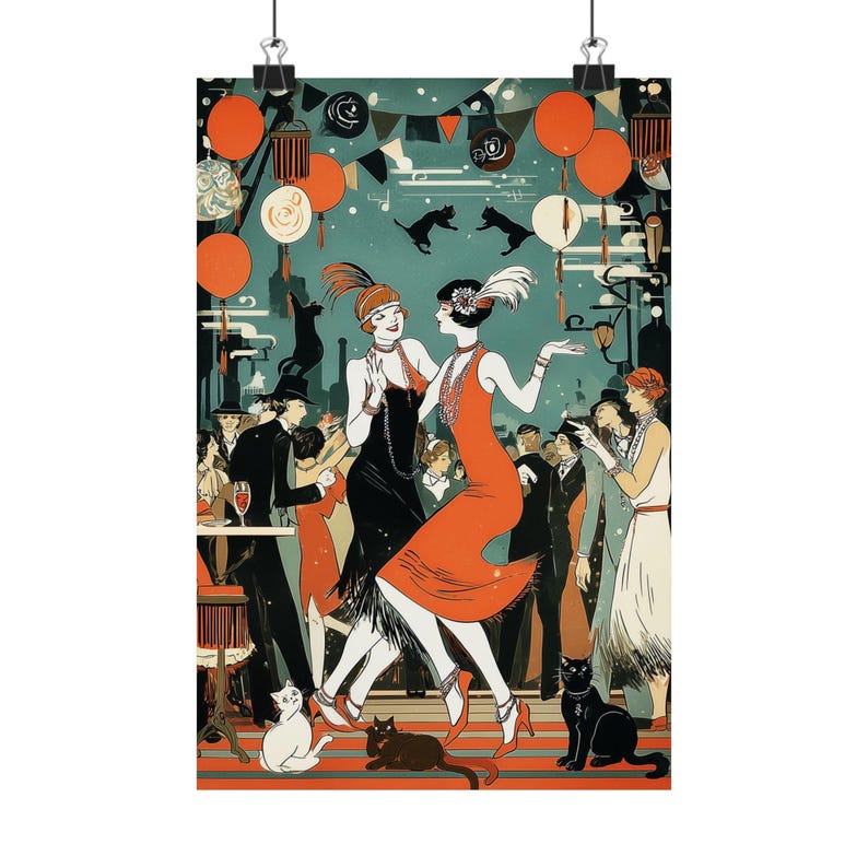 Art Deco Flapper Wall Art Print Roaring 20s Speakeasy Dance Party ...