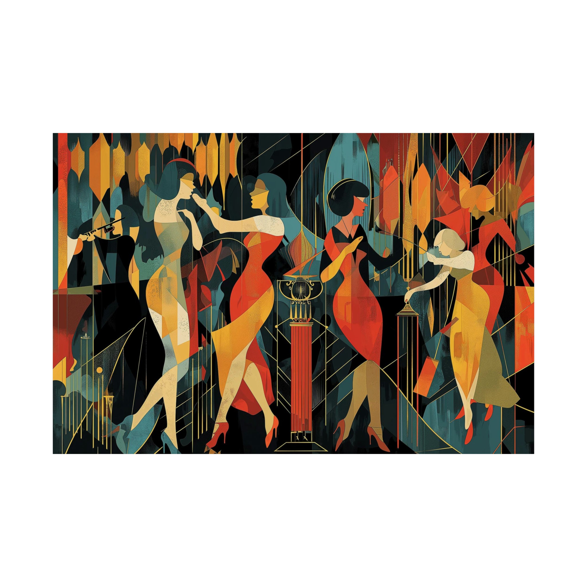 1920 Abstract Painting Art Print Flappers Dancing Party - Etsy