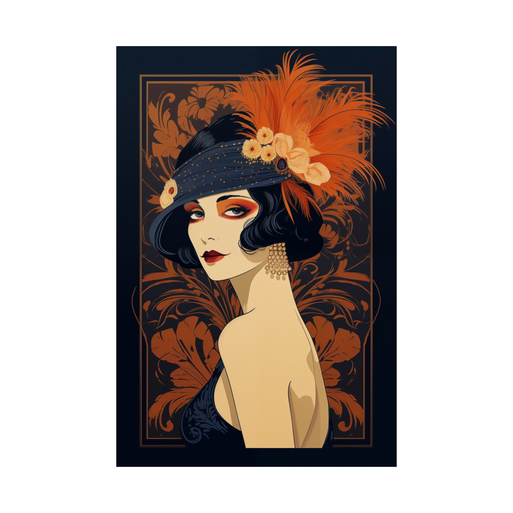 1920s Flapper Art Illustration 1920 Vintage Wall Decor Wall Art Deco ...