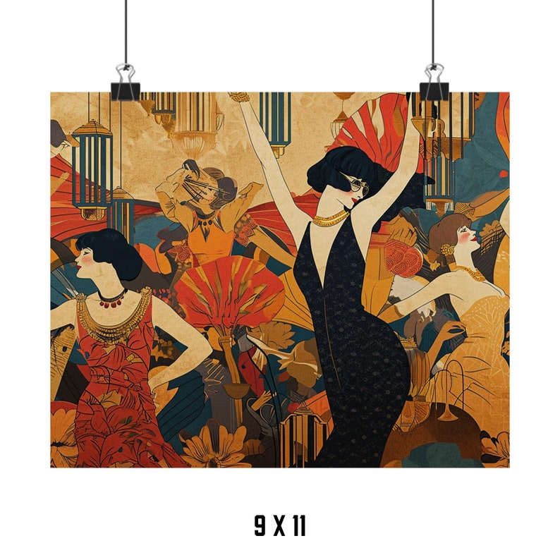 1920 Abstract Painting Art Print Flappers Dancing Party - Etsy