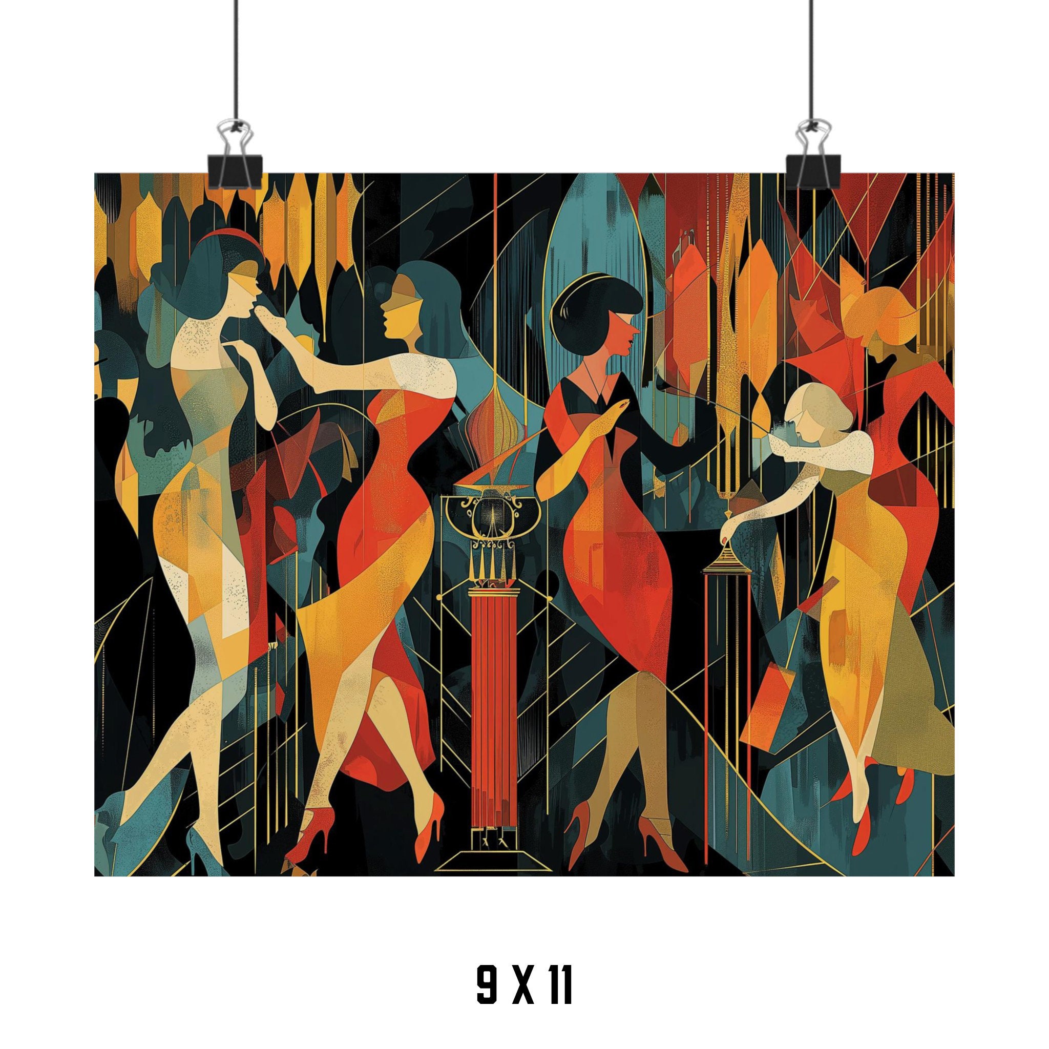 1920 Abstract Painting Art Print Flappers Dancing Party - Etsy