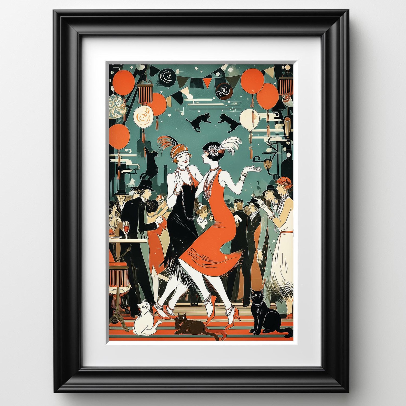 Art Deco Flapper Wall Art Print Roaring 20s Speakeasy Dance Party ...