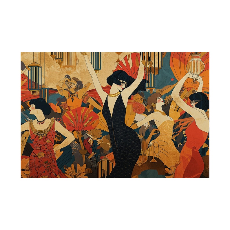 1920 Abstract Painting Art Print Flappers Dancing Party - Etsy