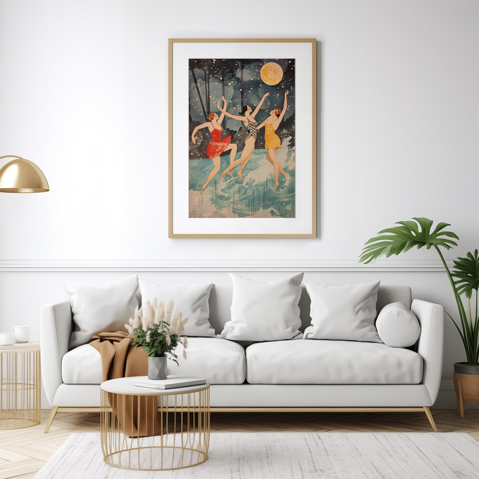 1920s Flapper Art Deco 1920s Wall Decor Vintage Wall Art Illustration ...