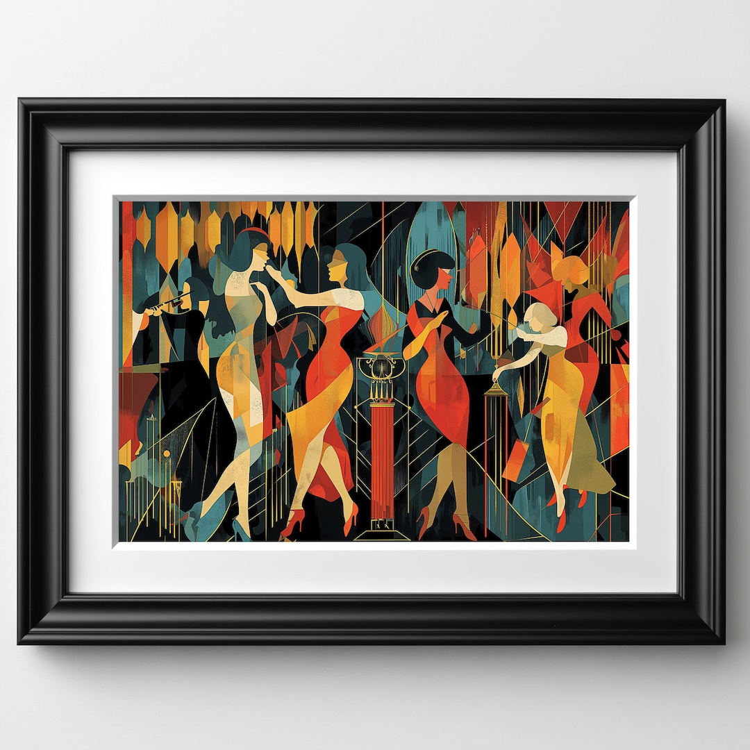 1920 Abstract Painting Art Print Flappers Dancing Party - Etsy
