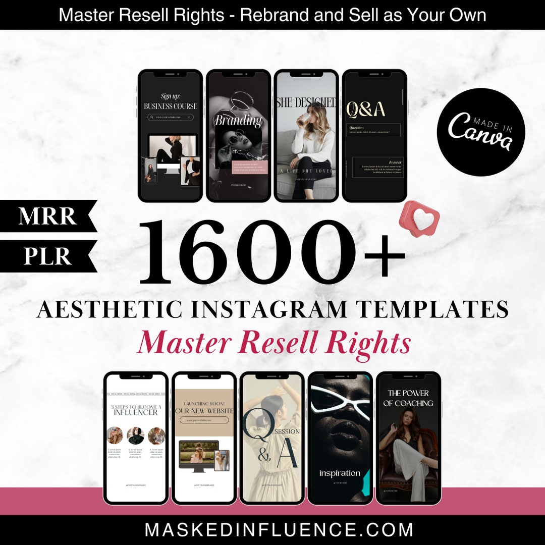 Mega 1600+ Instagram Post & Story Template Bundle Master Resell Rights ...