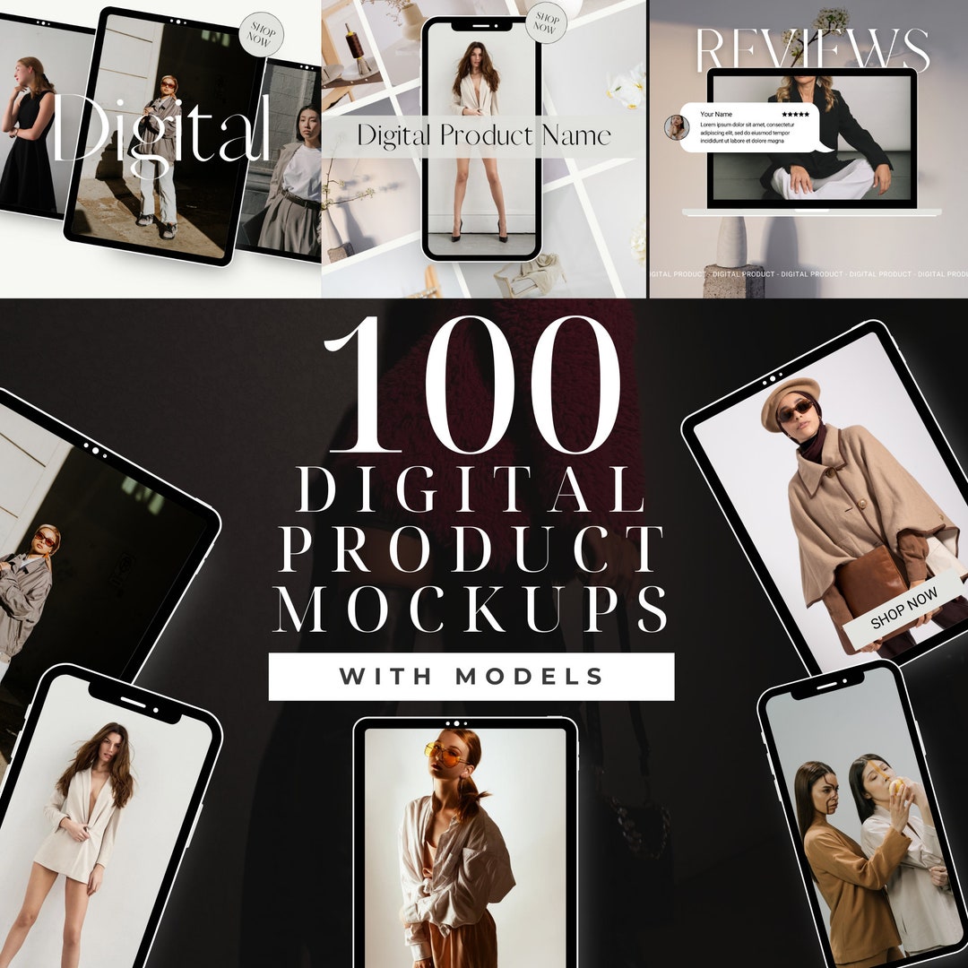 100 Digital Products Mockups Instagram Posts WITH PHOTOS Whole Mockup ...