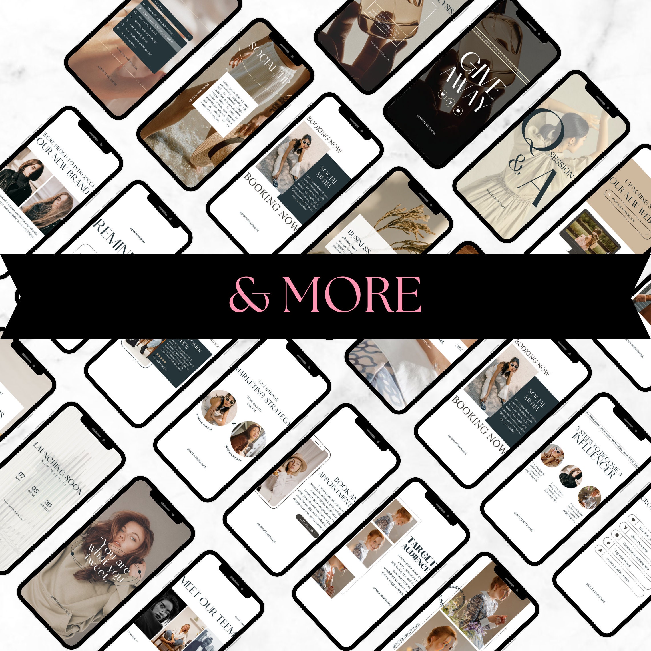 Mega 1600 Instagram Post & Story Template Bundle Master Resell Rights ...