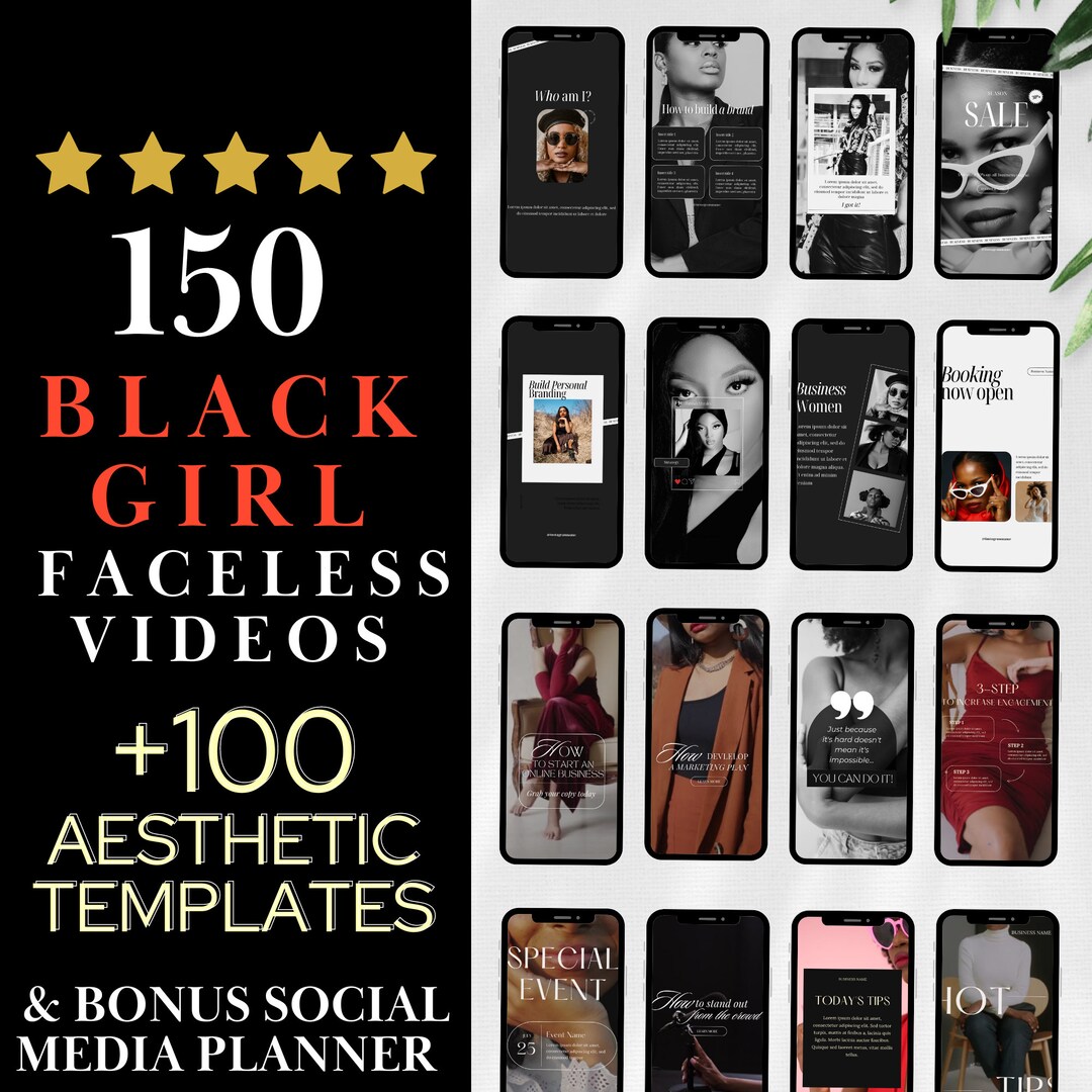 150 Black Girl Faceless Videos Aesthetic Stock Videos Reels | 100 ...
