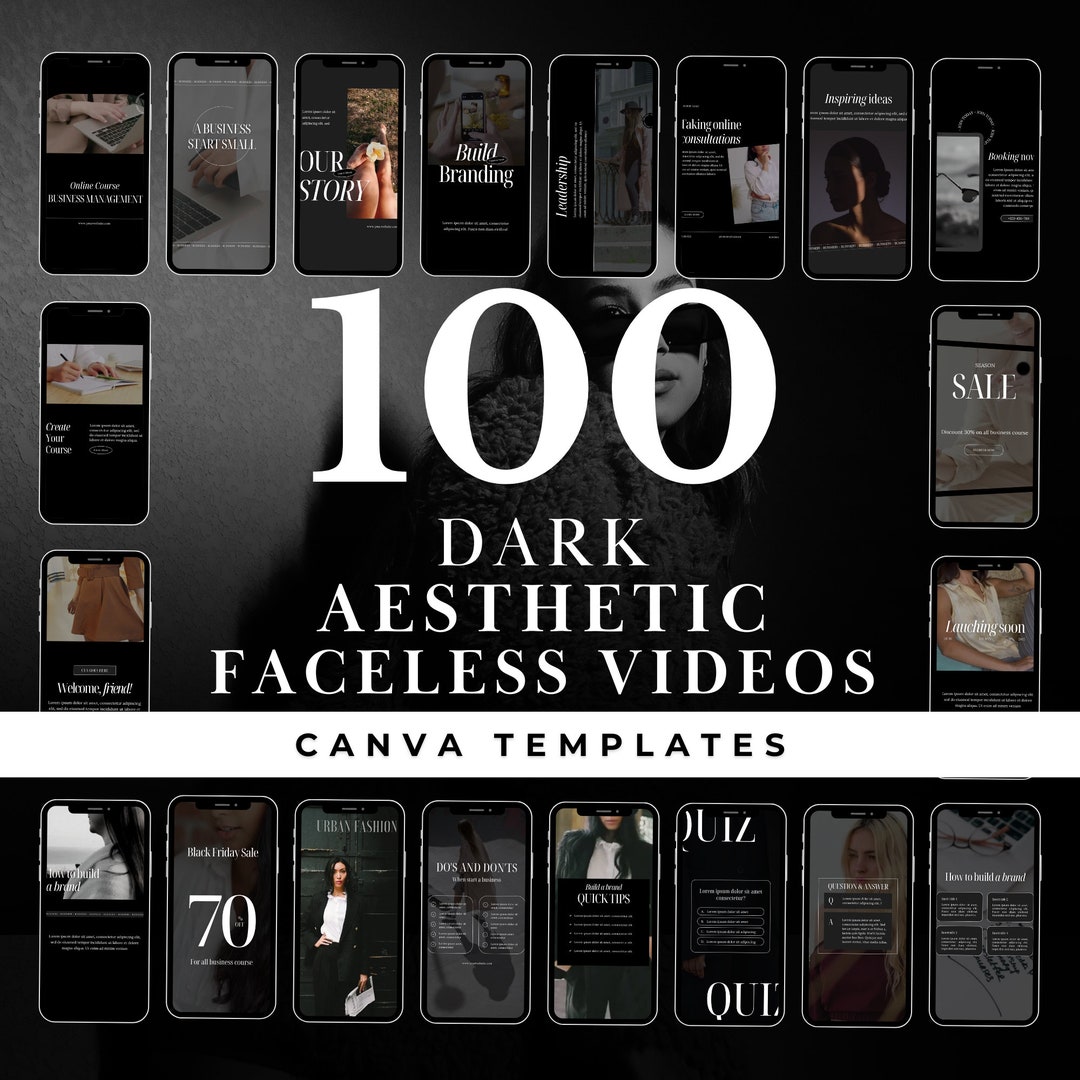 100 Dark Aesthetic Faceless Videos Reels & Bonus Social Media Planner ...