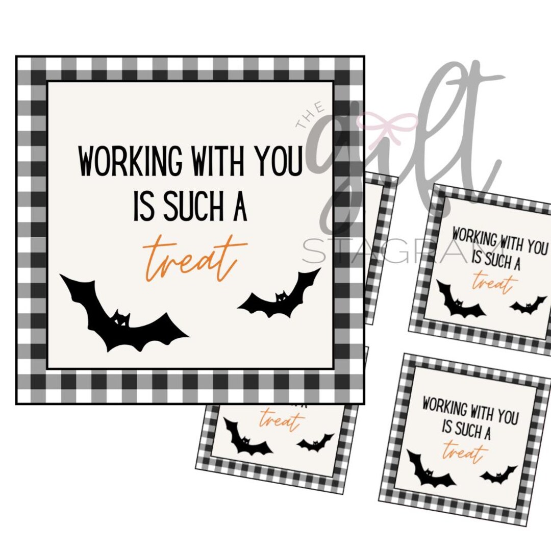 Working With You is A Real Treat Gift Tag | DIGITAL DOWNLOAD ...