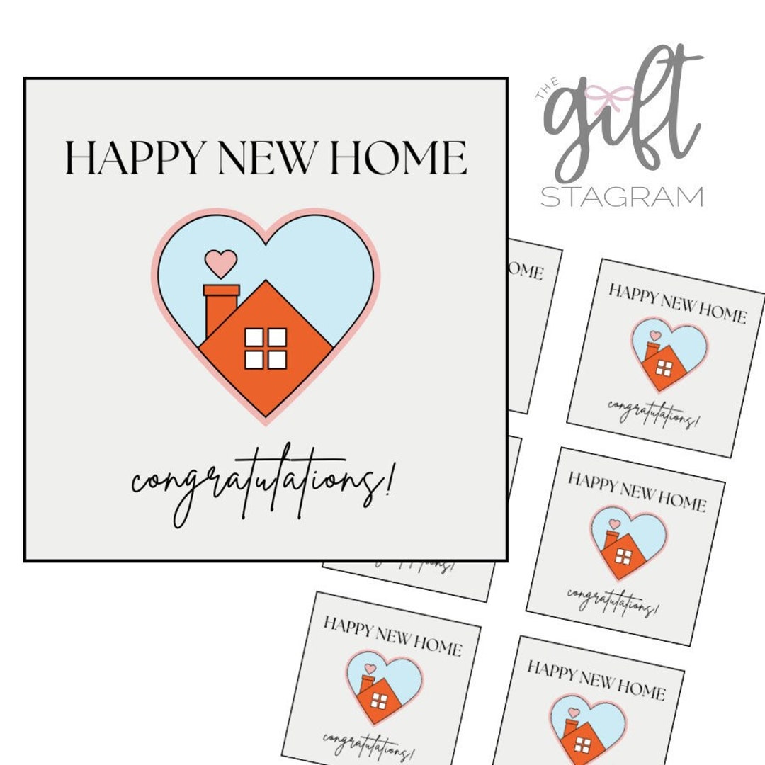 Happy New Home Gift Tag | DIGITAL DOWNLOAD | Housewarming Gift Tag ...