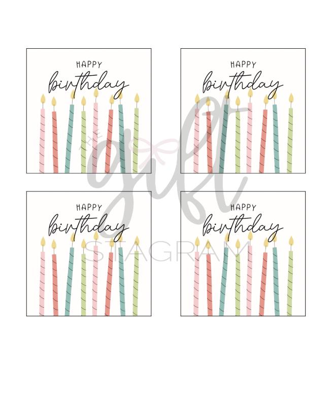 Happy Birthday Candles Gift Tag | DIGITAL DOWNLOAD | Birthday Candes ...