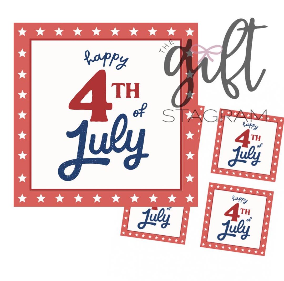 Happy 4th of July Gift Tag | DIGITAL DOWNLOAD | 4th of July Gift Tag ...