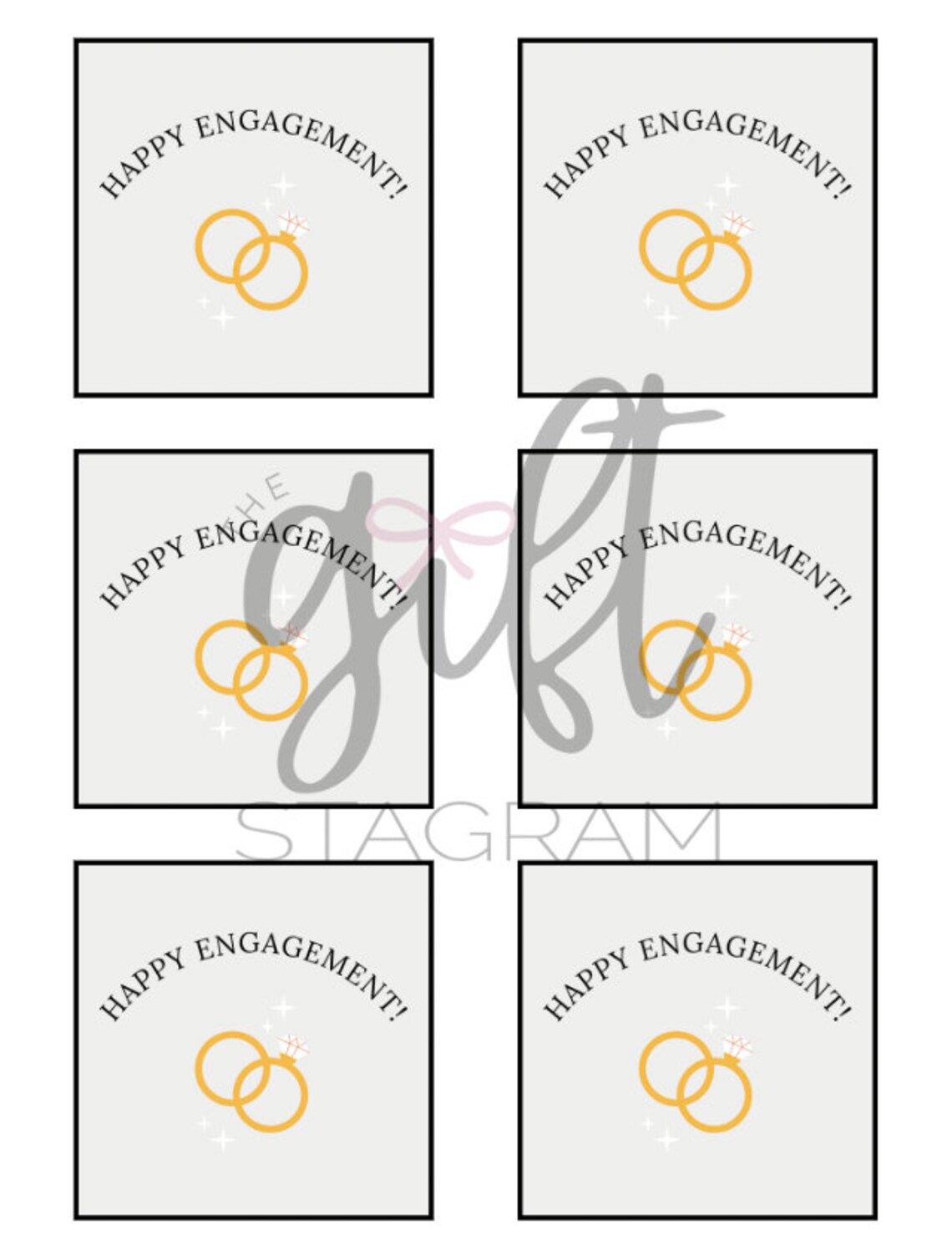 Happy Engagement Gift Tag | DIGITAL DOWNLOAD | Engagement Gift Ideas ...