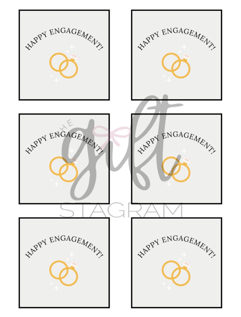 Happy Engagement Gift Tag | DIGITAL DOWNLOAD | Engagement Gift Ideas ...
