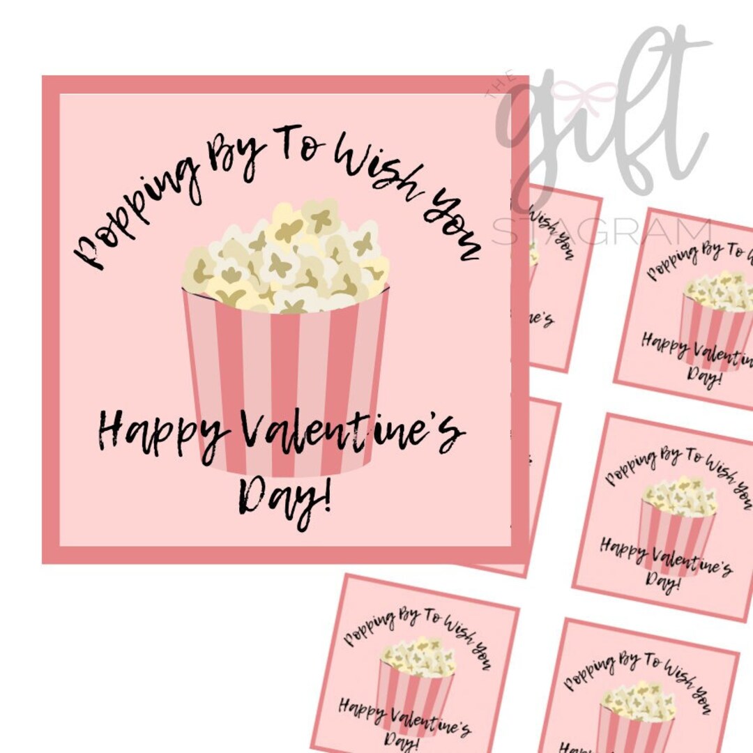 Just Popping by Valentine's Day Gift Tag | Valentine's Gift Ideas ...