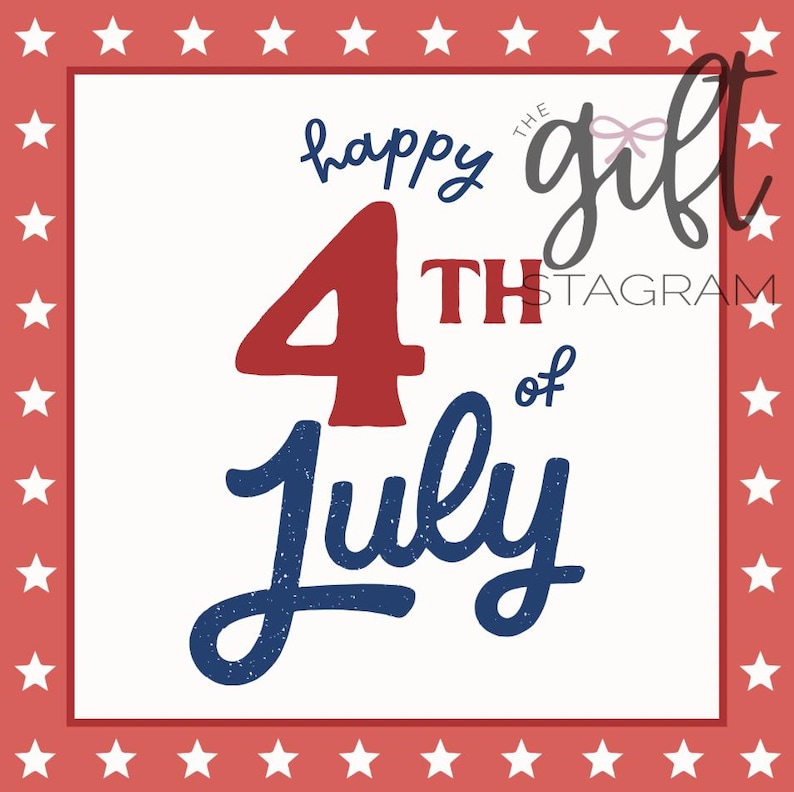 Happy 4th of July Gift Tag | DIGITAL DOWNLOAD | 4th of July Gift Tag ...
