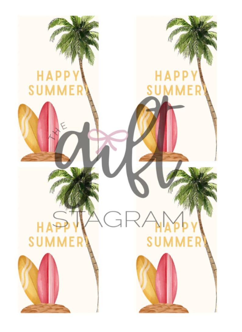 Happy Summer Gift Tag | DIGITAL DOWNLOAD | Happy Summer Gift Tag ...