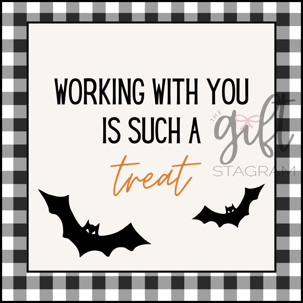 Working With You is A Real Treat Gift Tag | DIGITAL DOWNLOAD ...