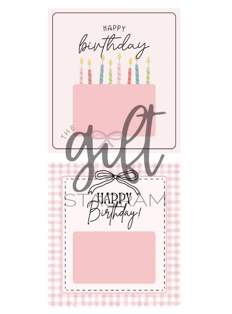 Happy Birthday PINK Gift Tag Bundle | Ways to Gift Birthday Gift Cards ...