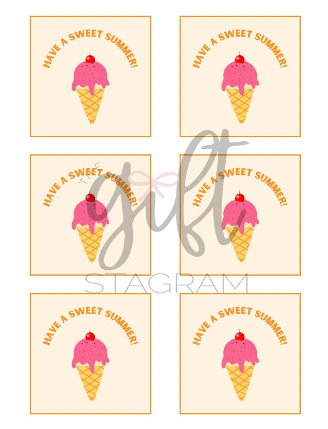Have A Sweet Summer Gift Tag DIGITAL DOWNLOAD End of School Year ...