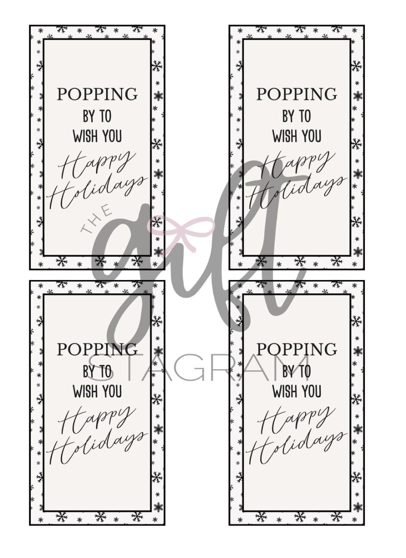 Popping by to Wish You Happy Holidays Gift Tag | DIGITAL DOWNLOAD ...