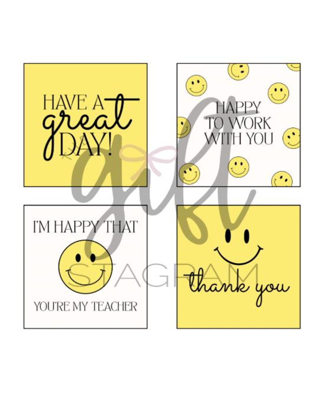 Smiley Face Gift Tag Bundle | DIGITAL DOWNLOAD | Have a Good Day, Thank ...